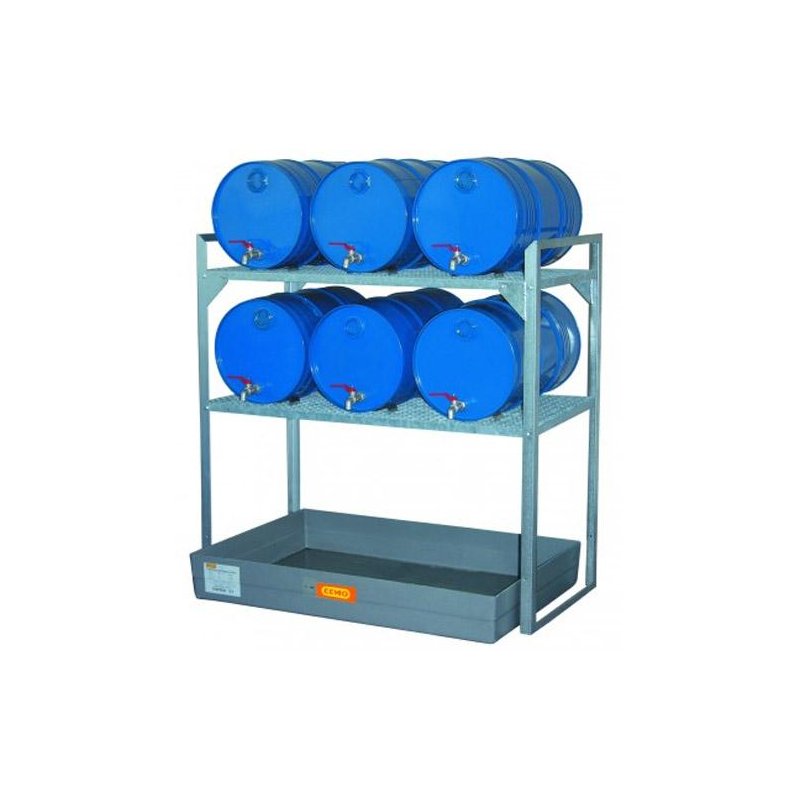 Rayonnage 360 Cale-futs 6 Futs 60 Litres - Produits non Corrosifs 7642F